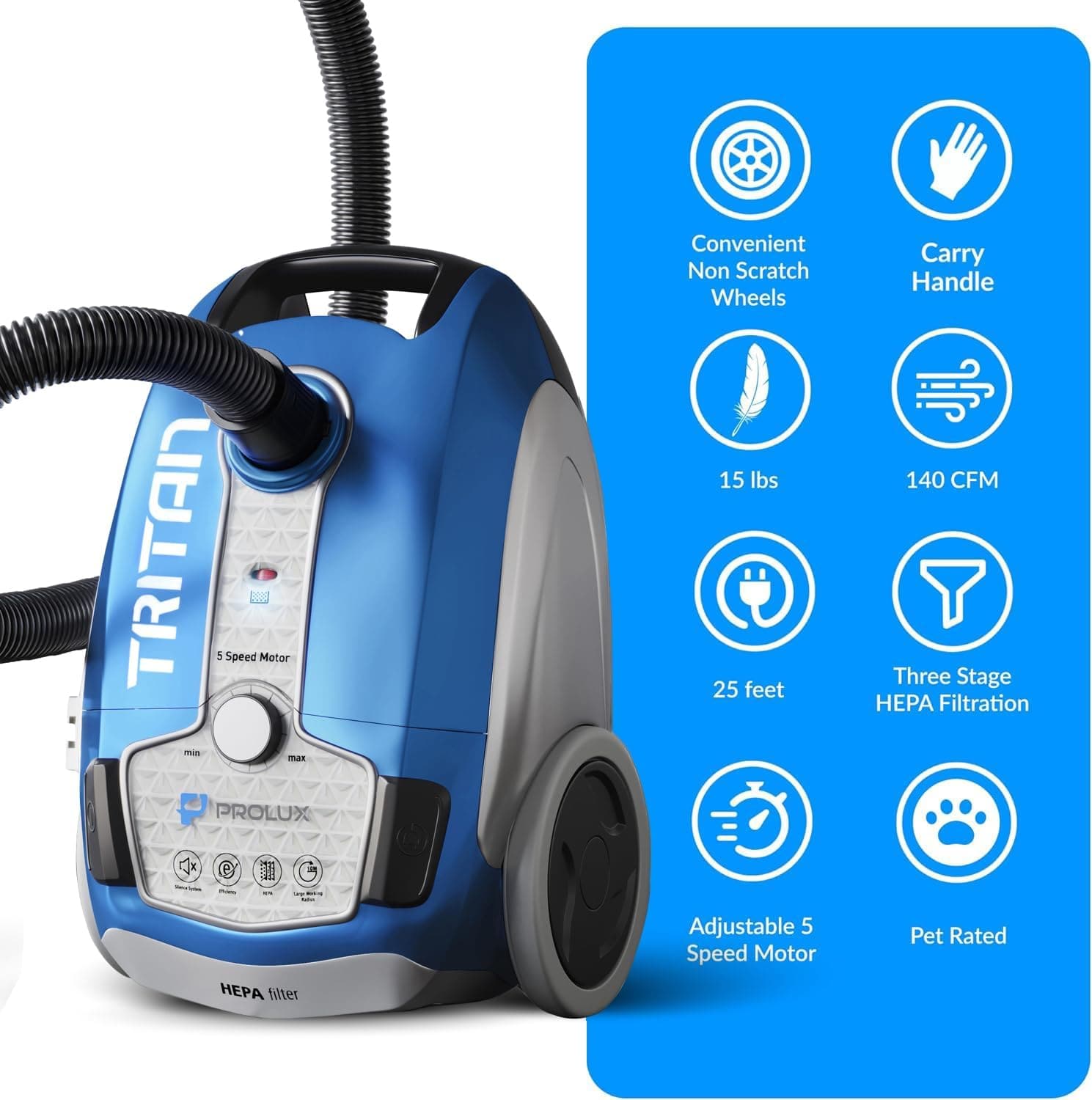 Vacuum cleaner with hepa filter store