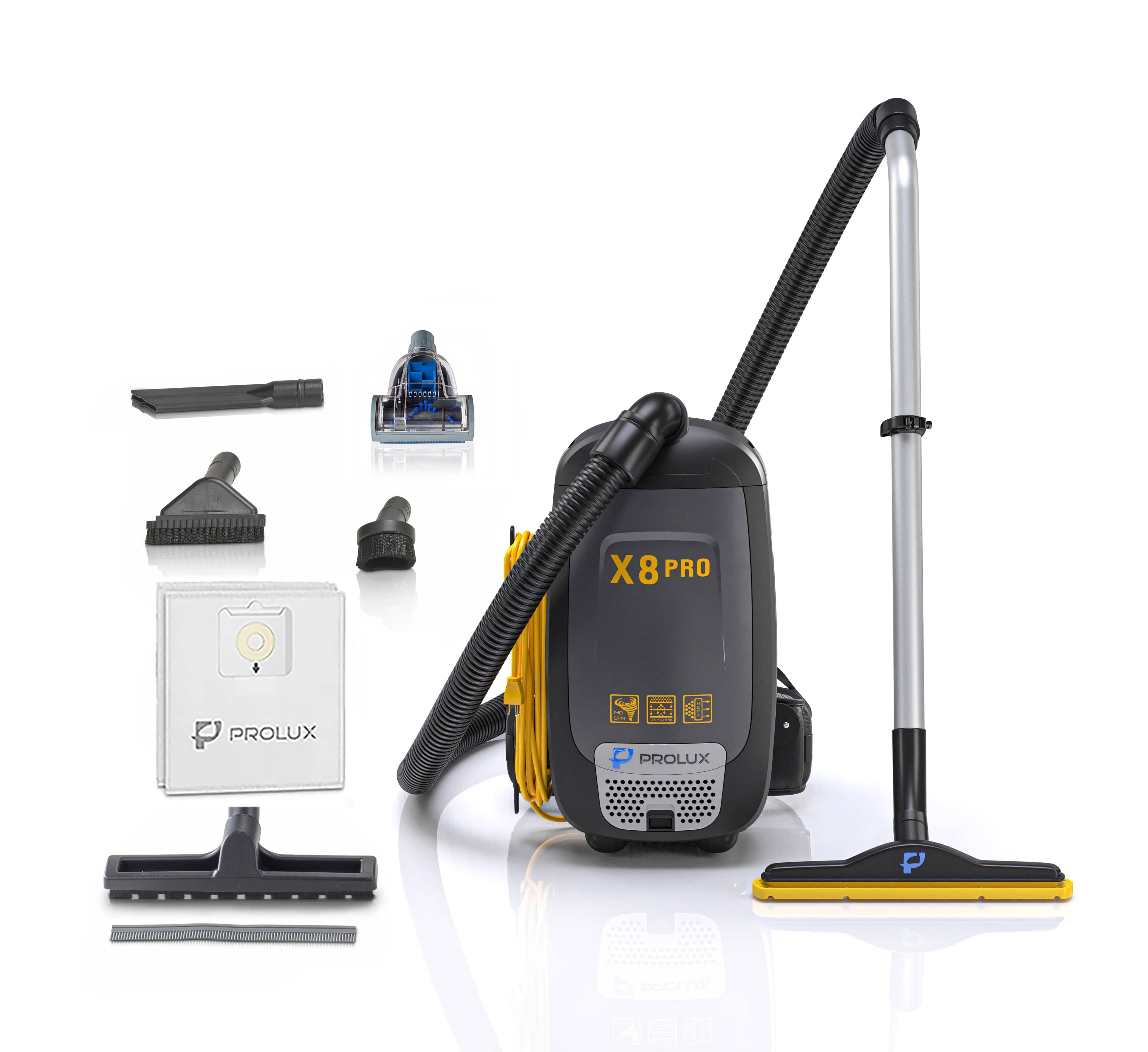 Prolux PLCX8P Pro Commercial Backpack Vacuum w/ Deluxe 1 1/2" Tool Kit ...